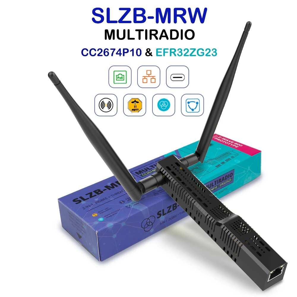 SMLIGHT SLZB-06/M/P7 шлюз-координатор Zigbee 3.0 с Ethernet, USB и WiFi с PoE, совместимый с Zigbee2MQTT, Home Assistant, ZHA-SLZB-MRW