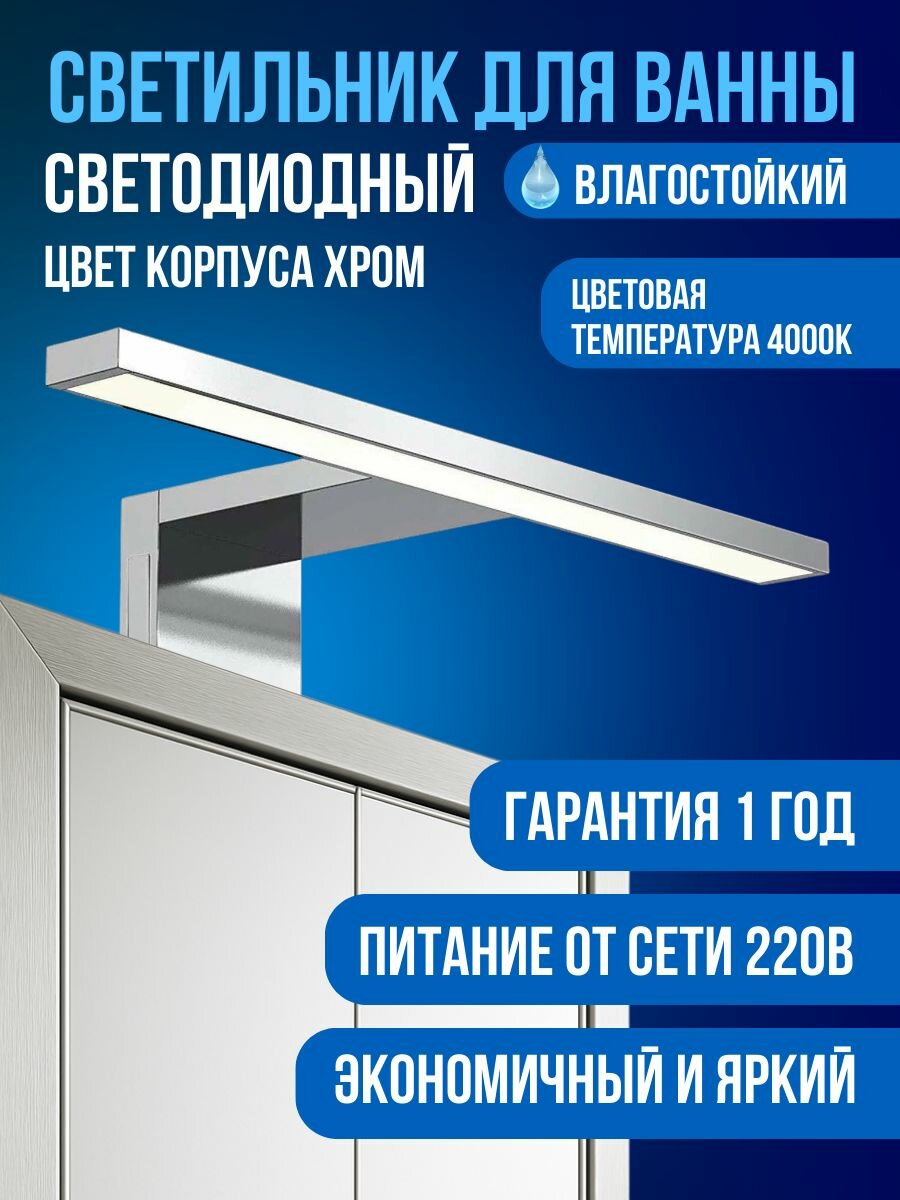 Светильник над зеркалом в ванной, для зеркала светодиодный, подсветка