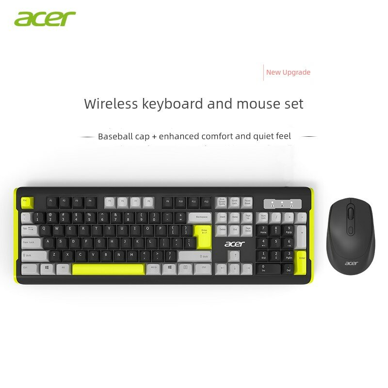 Acer беспроводной комплект клавиатуры и мыши в черном цвете, Bluetooth для офиса или ноутбука