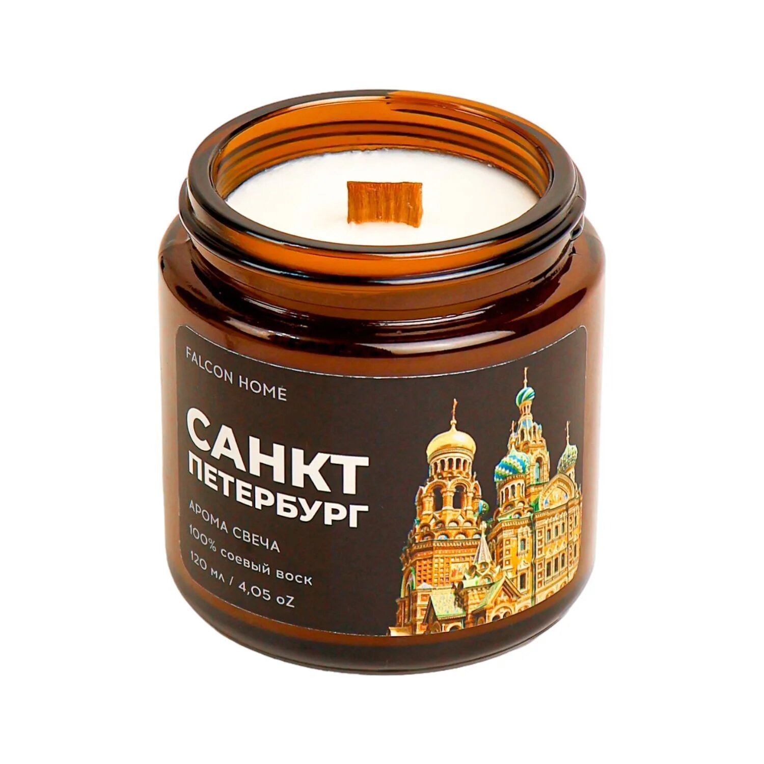 Сувенирная свеча Санкт-Петербург сокол (Falcon home) «Спас на крови», 120 мл — фото 1