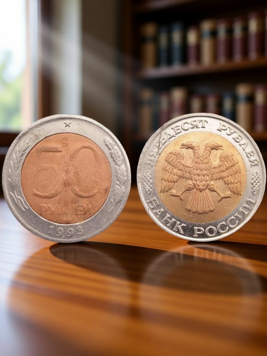 50 рублей 1993 года ЛМД (СПМД) Молодая Россия Копия монеты биметалл