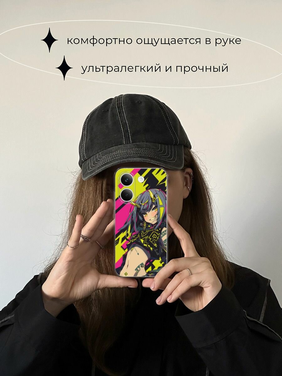 Чехол на Poco X8 Pro / Поко X8 Про с принтом Девушка в кибер костюме — фото 1