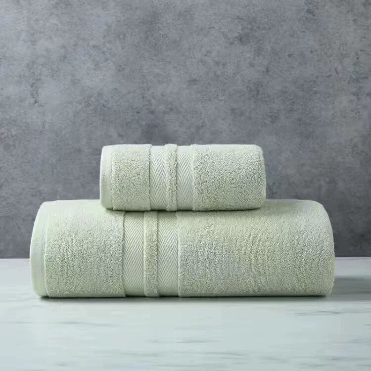 Набор Aster 2 шт: махровое полотенце и полотенце, зеленый, 140x70 см, 100% хлопок