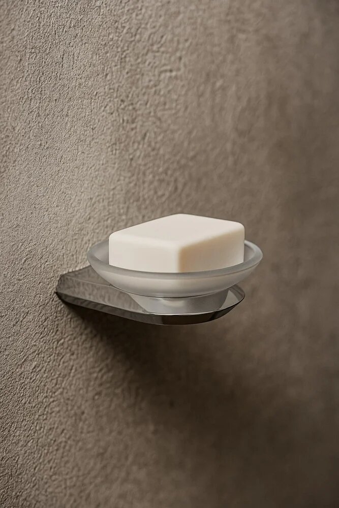 Мыльница Knotlor SD103C стеклянная, хром