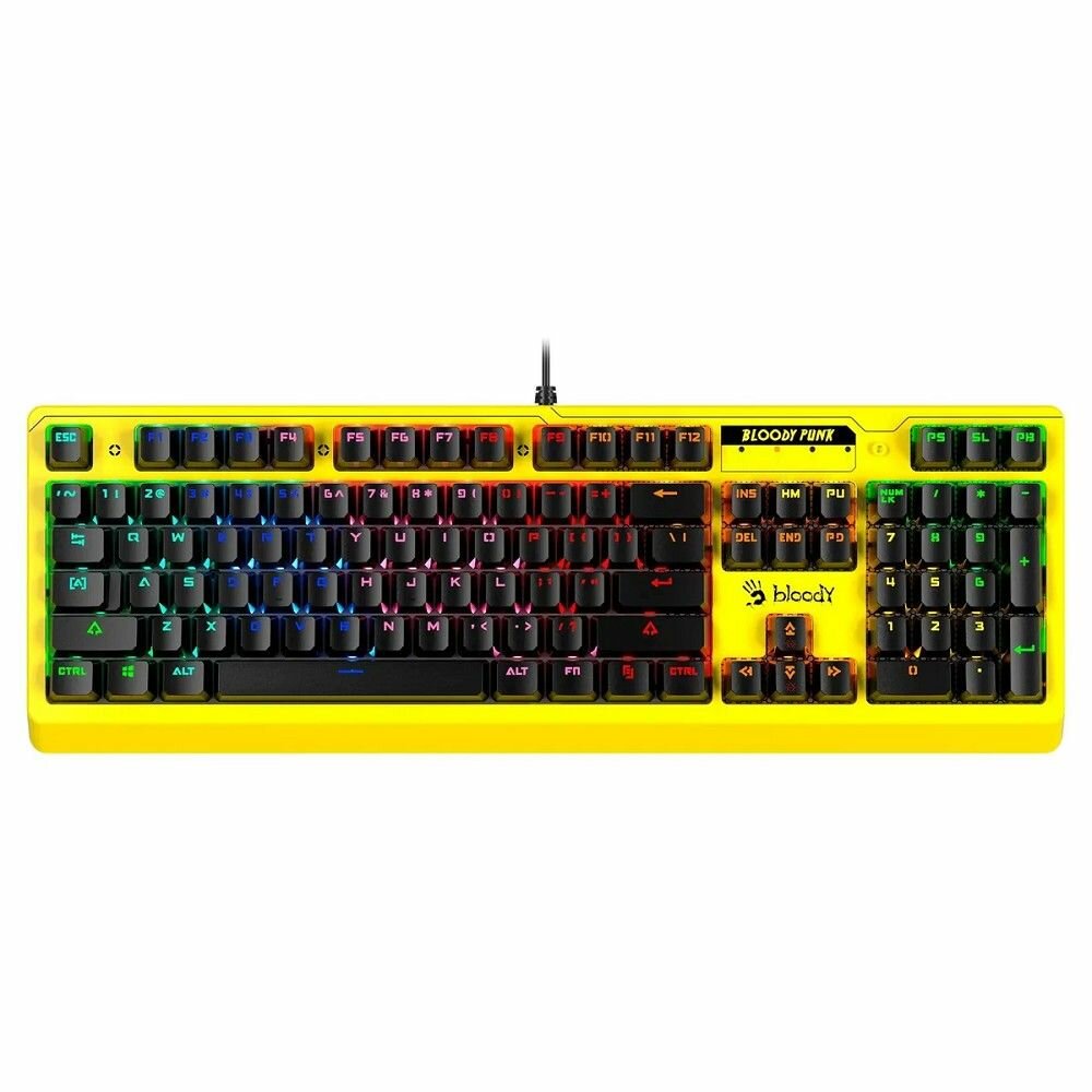 A4Tech Клавиатура Bloody B810RC Punk механическая желтый черный USB for gamer LED