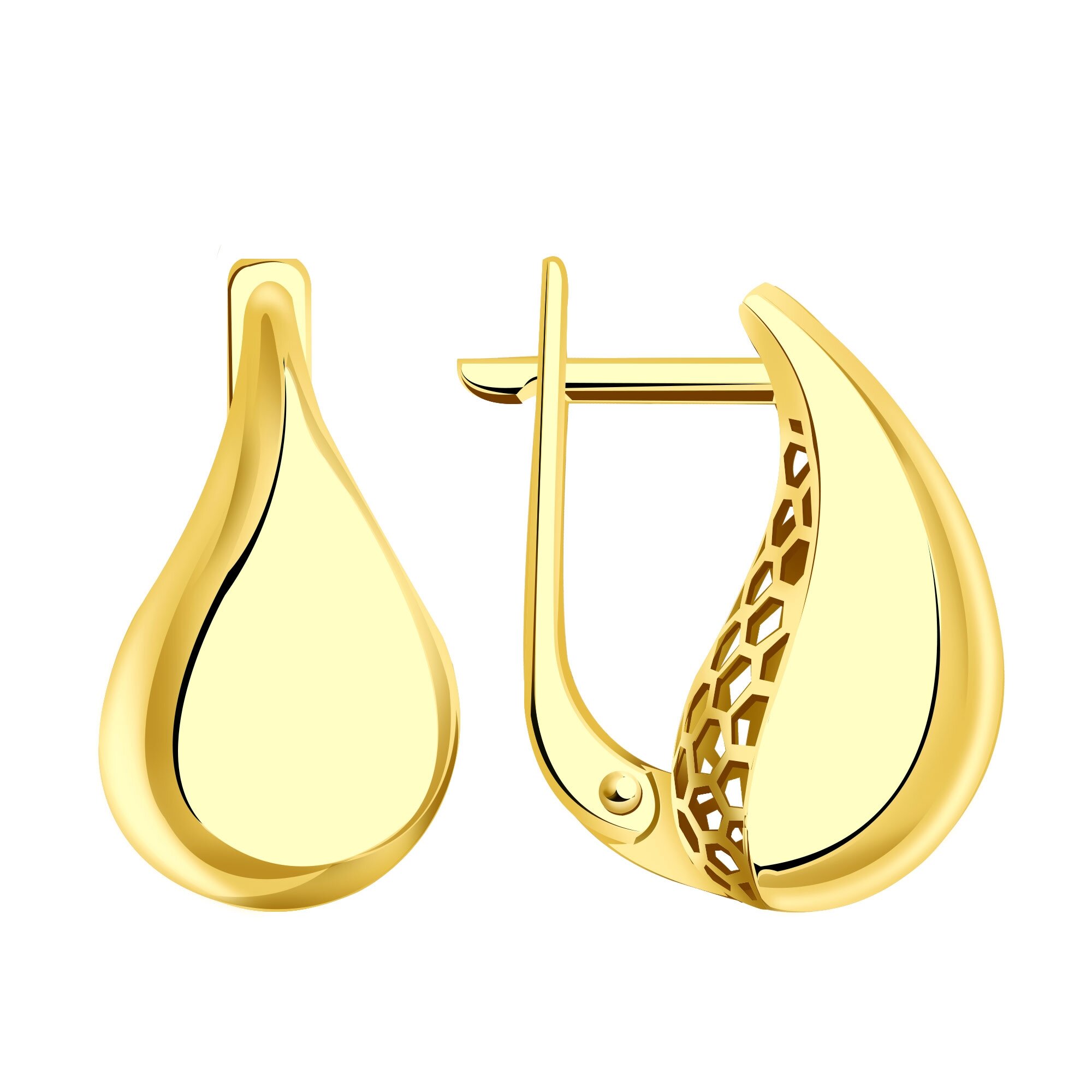 Серьги Diamant online, желтое золото, 375 проба