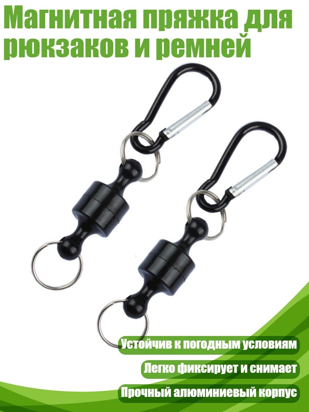 Магнитная пряжка для рюкзаков и ремней, Черный