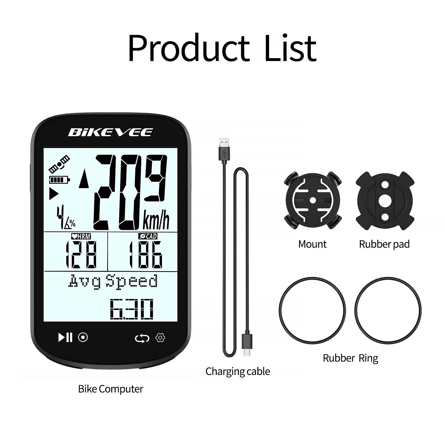 Bikevee BKV-100A велокомпьютер, Color: 100A-A