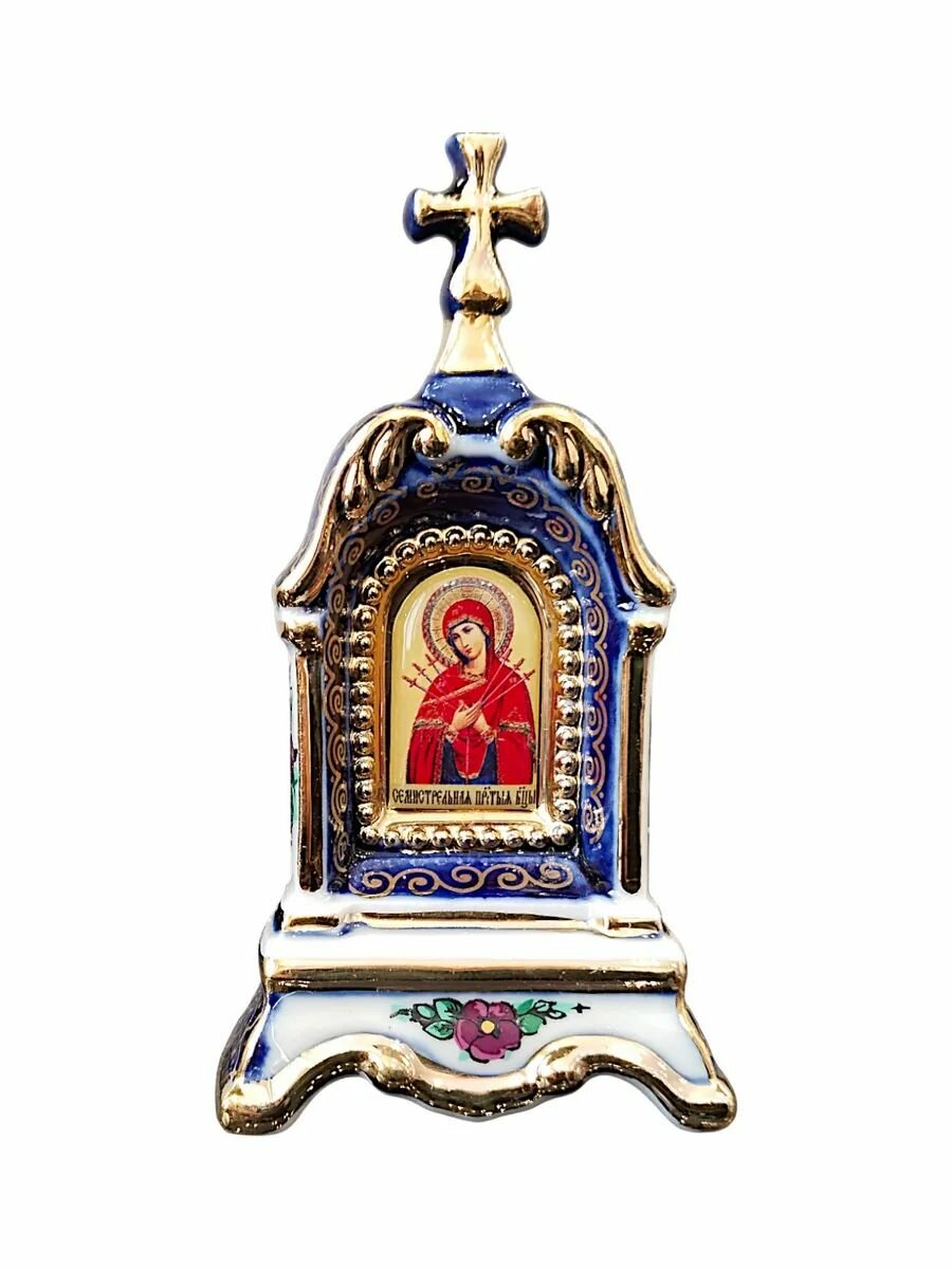 Киот №10 53х25х95мм Семистрельная икона Божьей Матери