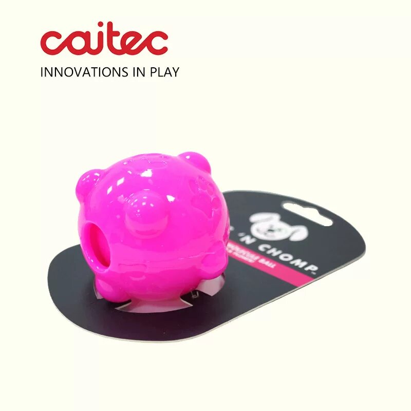 CAITEC Двойной слой мягкий плавающий игрушечный мяч для собак без повреждения зубов розовый для мелких и средних пород
