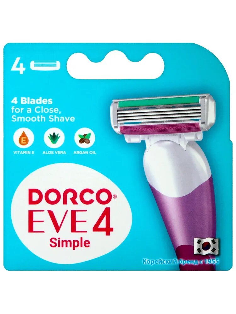 Dorco Eve4 Женские сменные кассеты (4 шт.), 4 лезвия