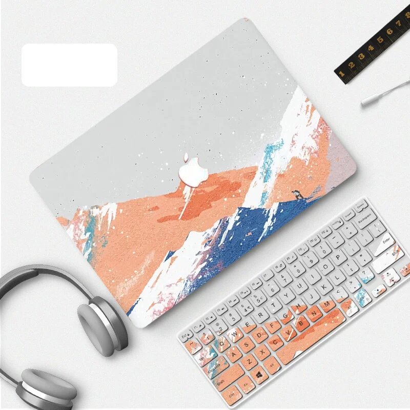 Матовый силиконовый чехол для MacBook Pro 13 дюймов, дизайн RB-177, включает клавиатурную накладку
