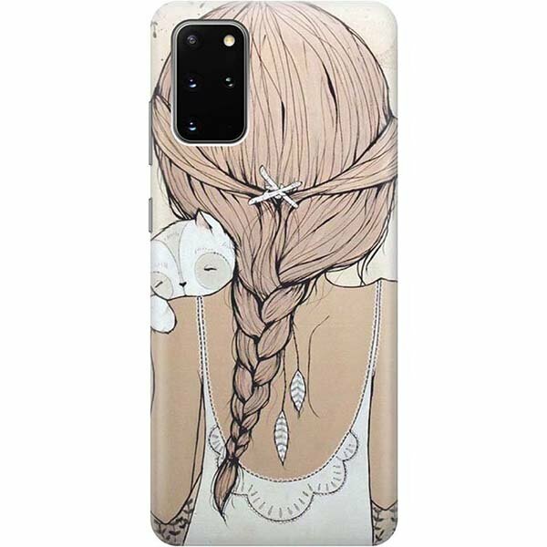 Чехол - накладка ArtColor для Samsung Galaxy S20+ с принтом "Девочка в обнимку с котом"