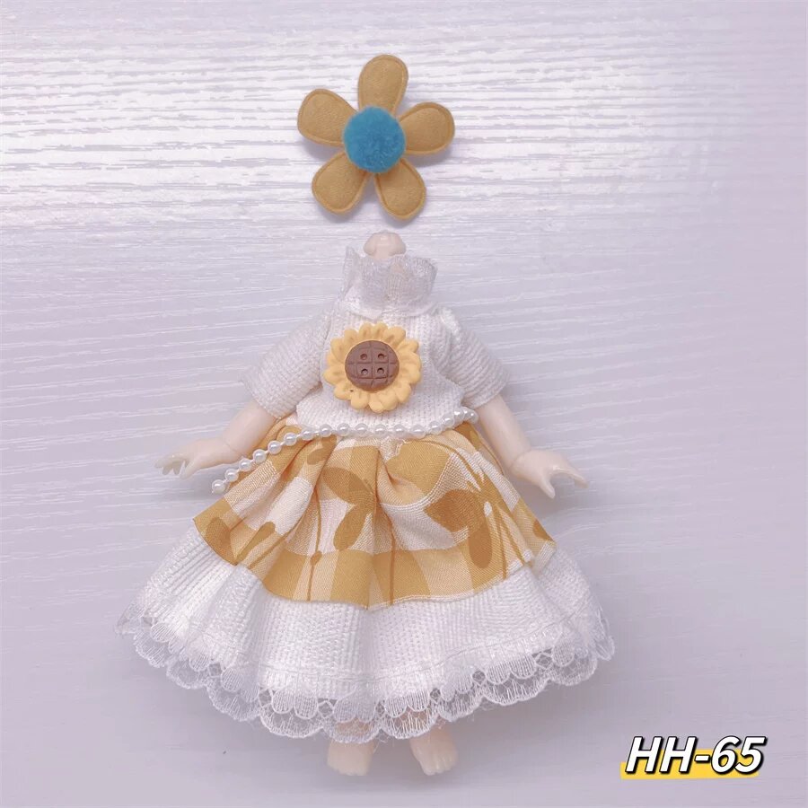 16- 17cm предметов одежды для кукол, платье для кукол 8/12 BJD, юбка, милый повседневный комбинезон JK для кукол OB11,