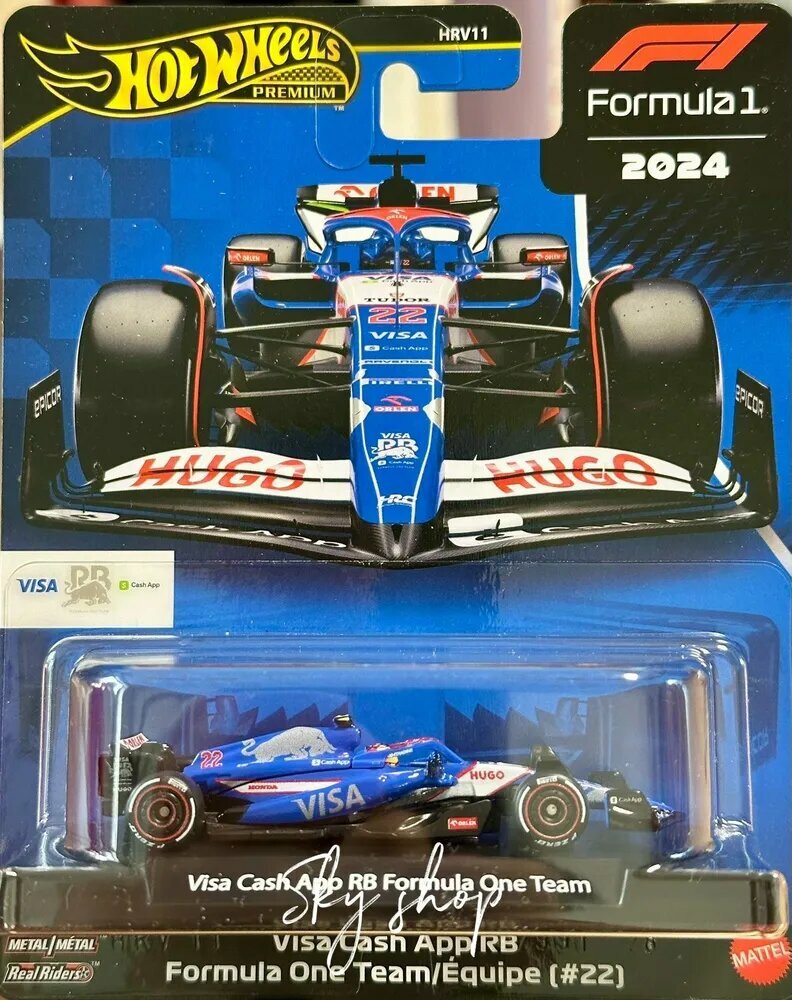 Hot Wheels Premium 1/64 машинка формула 1 Visa Cash App RB Formula One Team VCARB 01 Car #22 Yuki Tsunoda, моделей автомобилей из литых под давлением сплавов