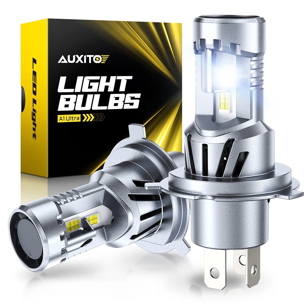 AUXITO 2 шт. светодиодные лампы Canbus H4, 25000 лм, 80 Вт, ближний/дальний свет, для автомобильных фар, 12 В, с двойным вентилятором