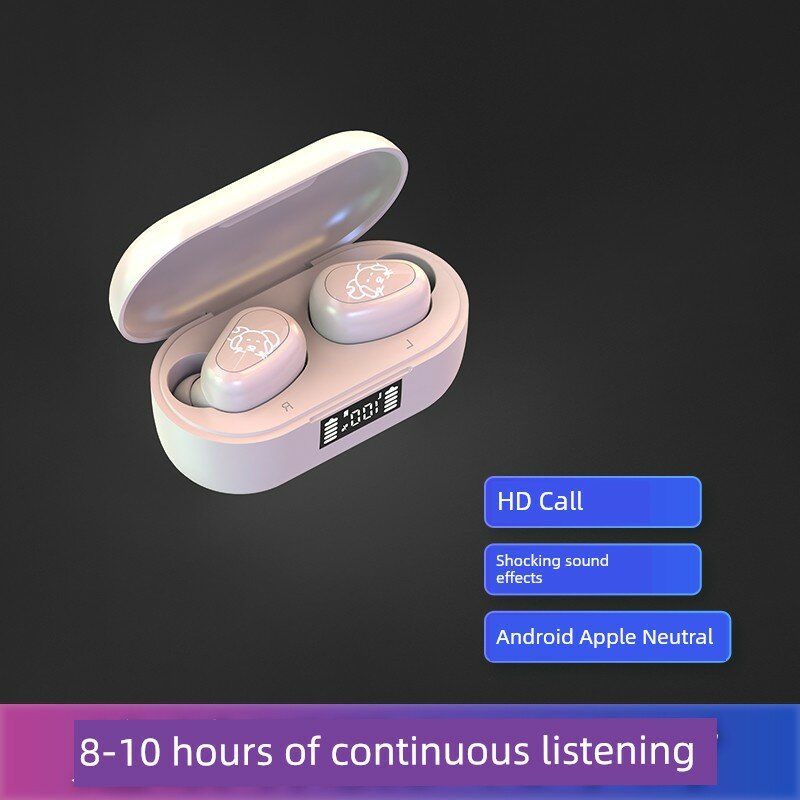 Беспроводные наушники Bluetooth с 10-часовым аккумулятором, чипом 5.1, стандартная версия в розовом цвете для iPhone,