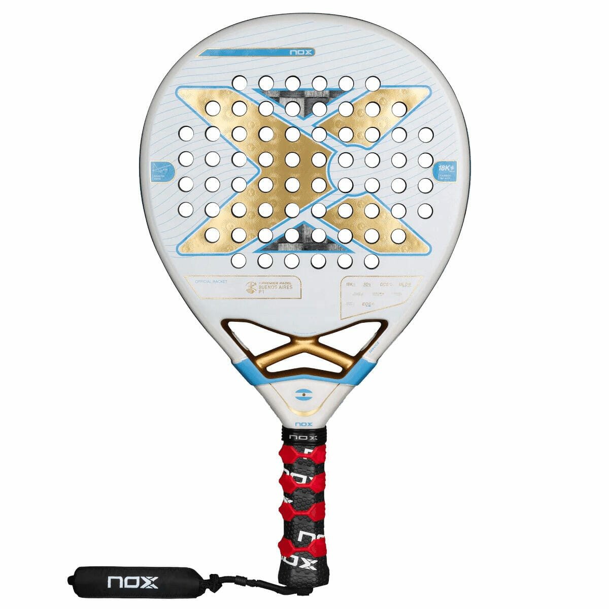 DECATHLON ракетка для падел тенниса NOX AT10 Genius 18K, Buenos Aires Exclusive Edition, белый