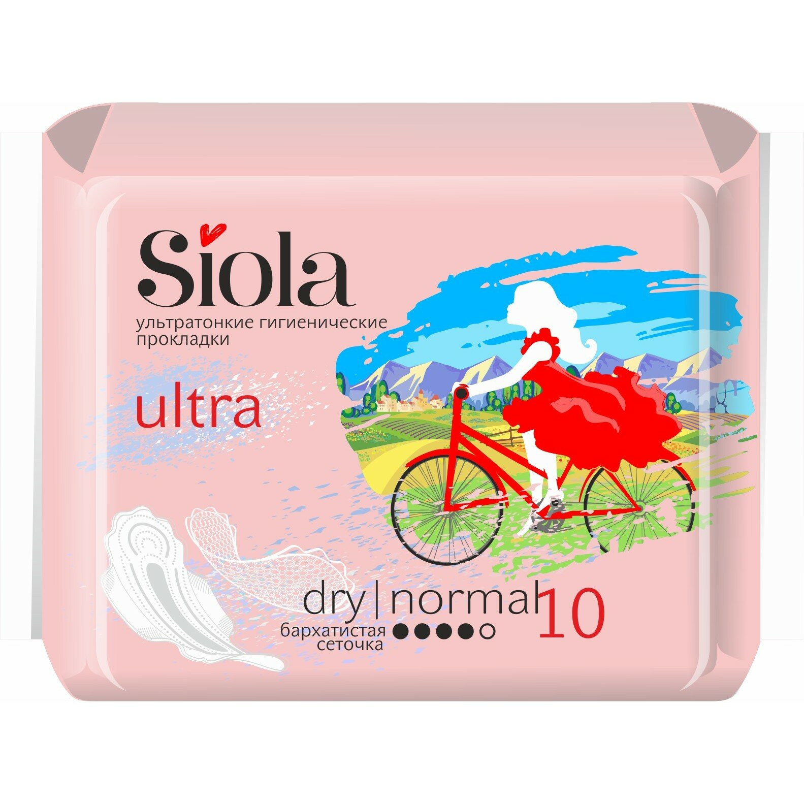 Прокладки гигиенические Siola Ultra Dry, normal 4 капли из 5, 10шт