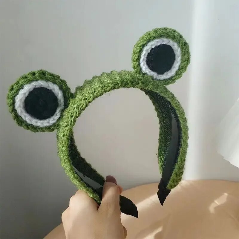 Вязаная повязка на голову Froggy, зеленая