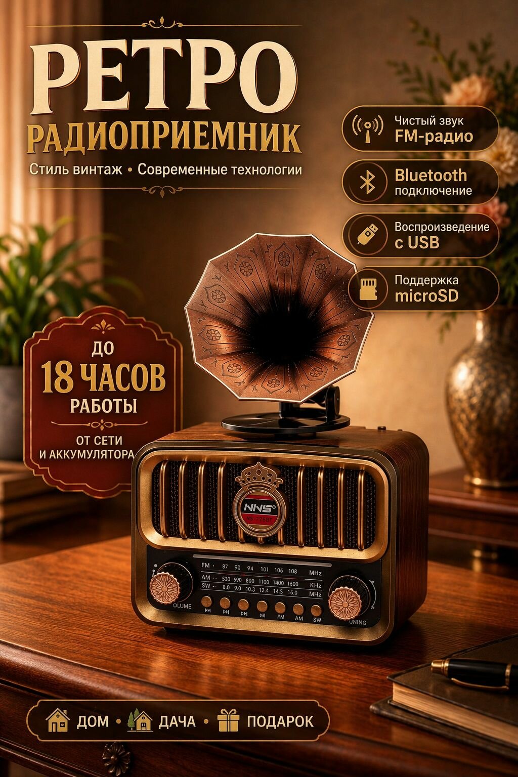 Радиоприёмник в стиле ретро