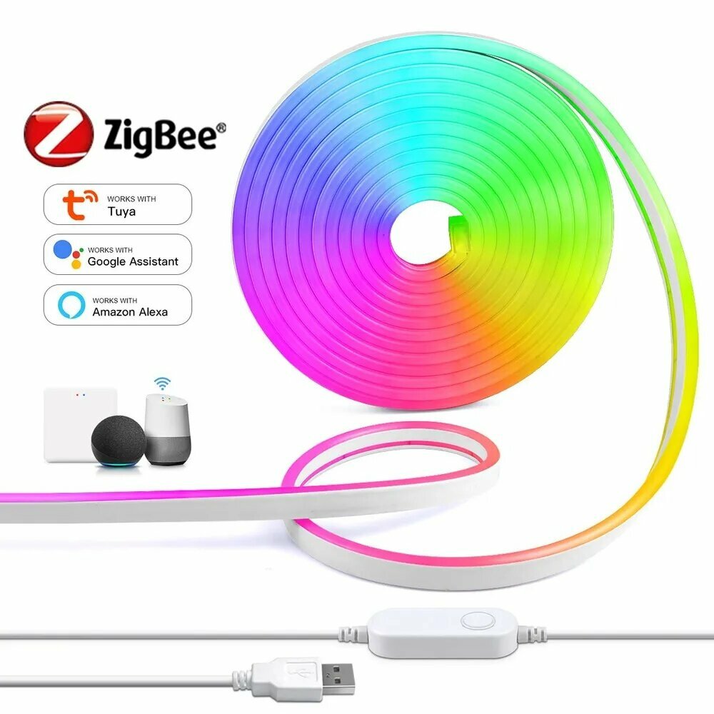 Zigbee Светодиодная лента 3.88 Вт, IP65, Разноцветный, 1 шт
