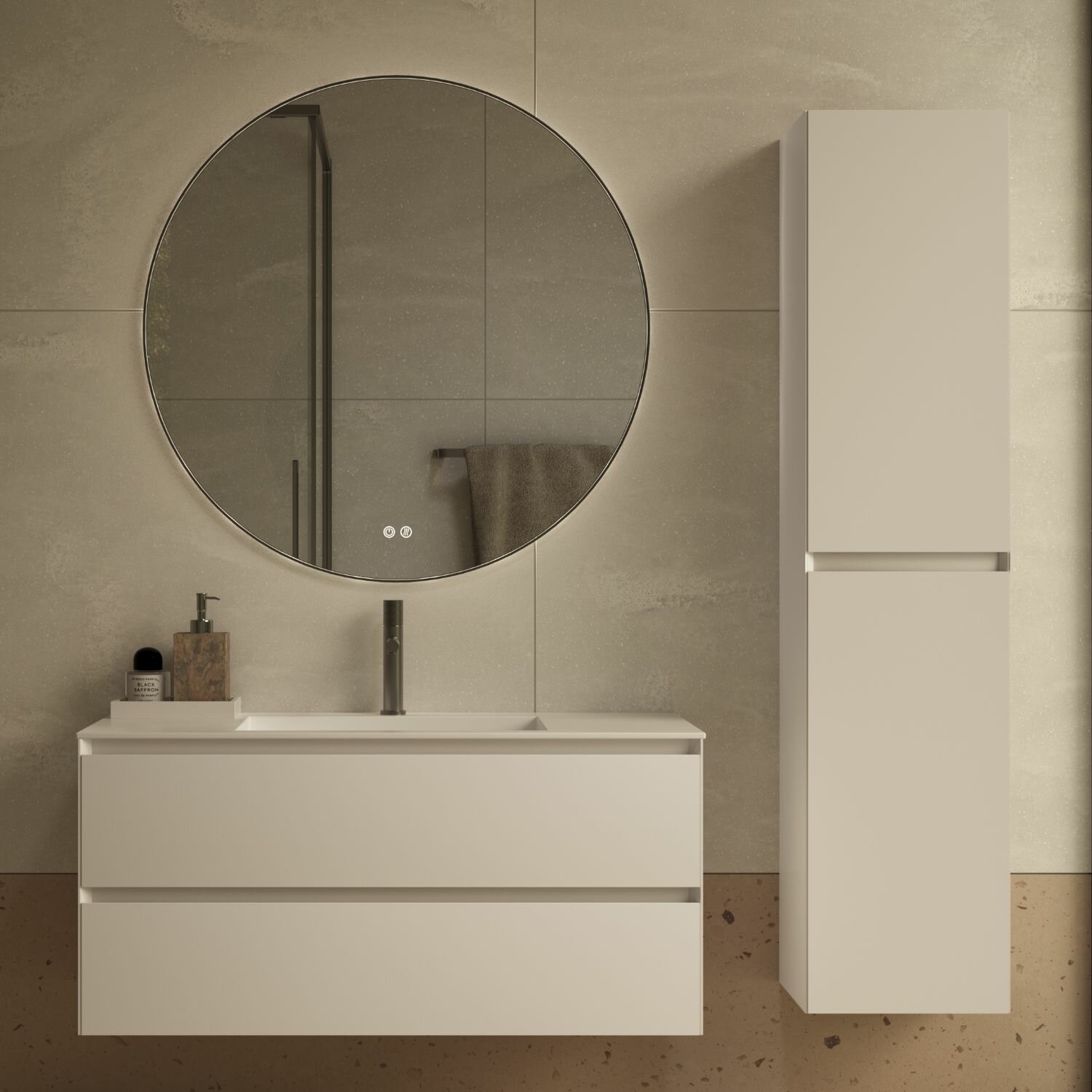 Тумба с раковиной из гелькоута Vincea Лука (Luka) 1000 Матовый белый, белый