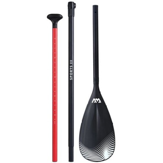 Весло Aqua Marina SPORTS III для SUP-доски, алюминиевое, трехсекционное, регулируемое 175-220 см