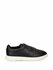 Кроссовки EMPORIO ARMANI Logo-plaque leather sneakers, размер 8.5, black/black