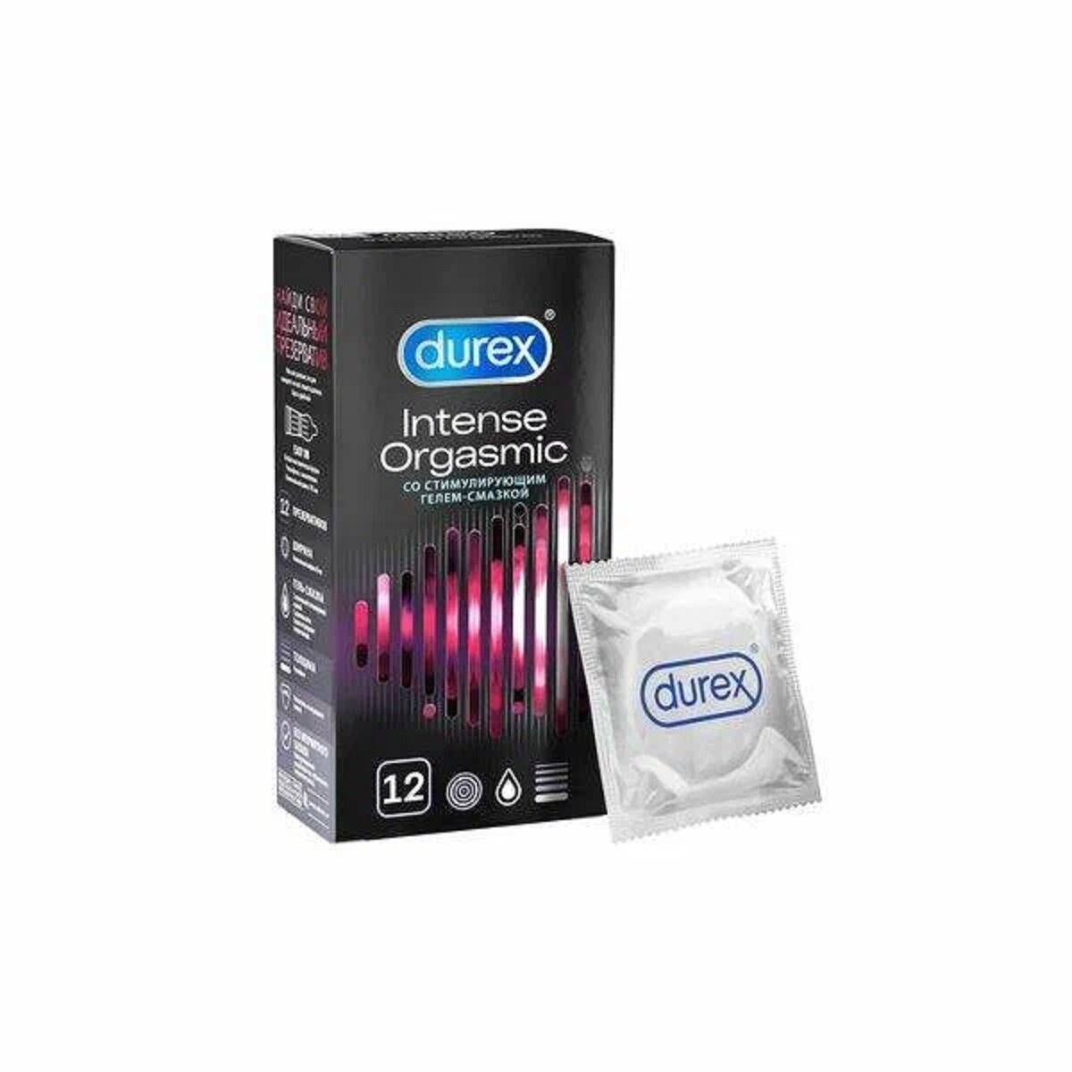 Презервативы "Durex Intense", рельефные, с возбуждающей смазкой, 12 штук
