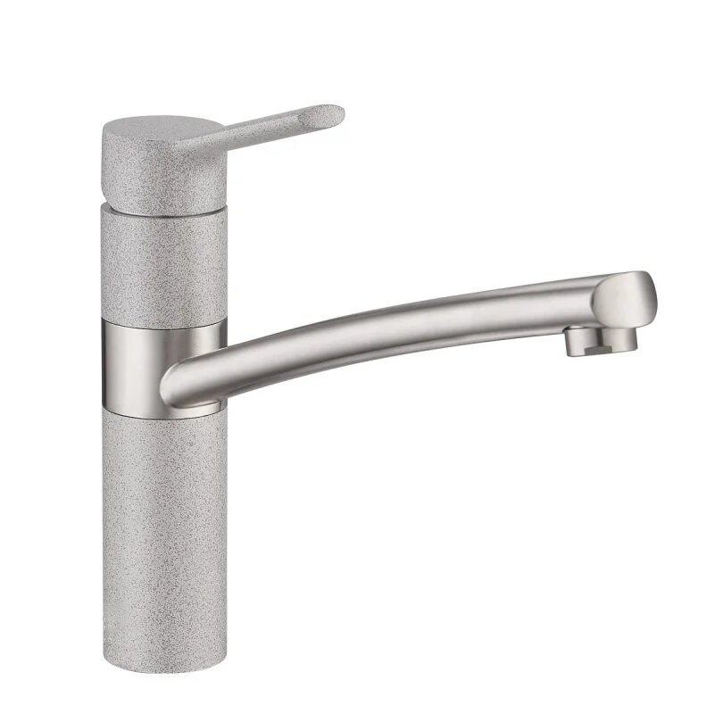 Смеситель для кухни Emar Quartz 3011 с поворотным изливом, серый, матовый, однорычажный, латунный, с керамическим картриджем