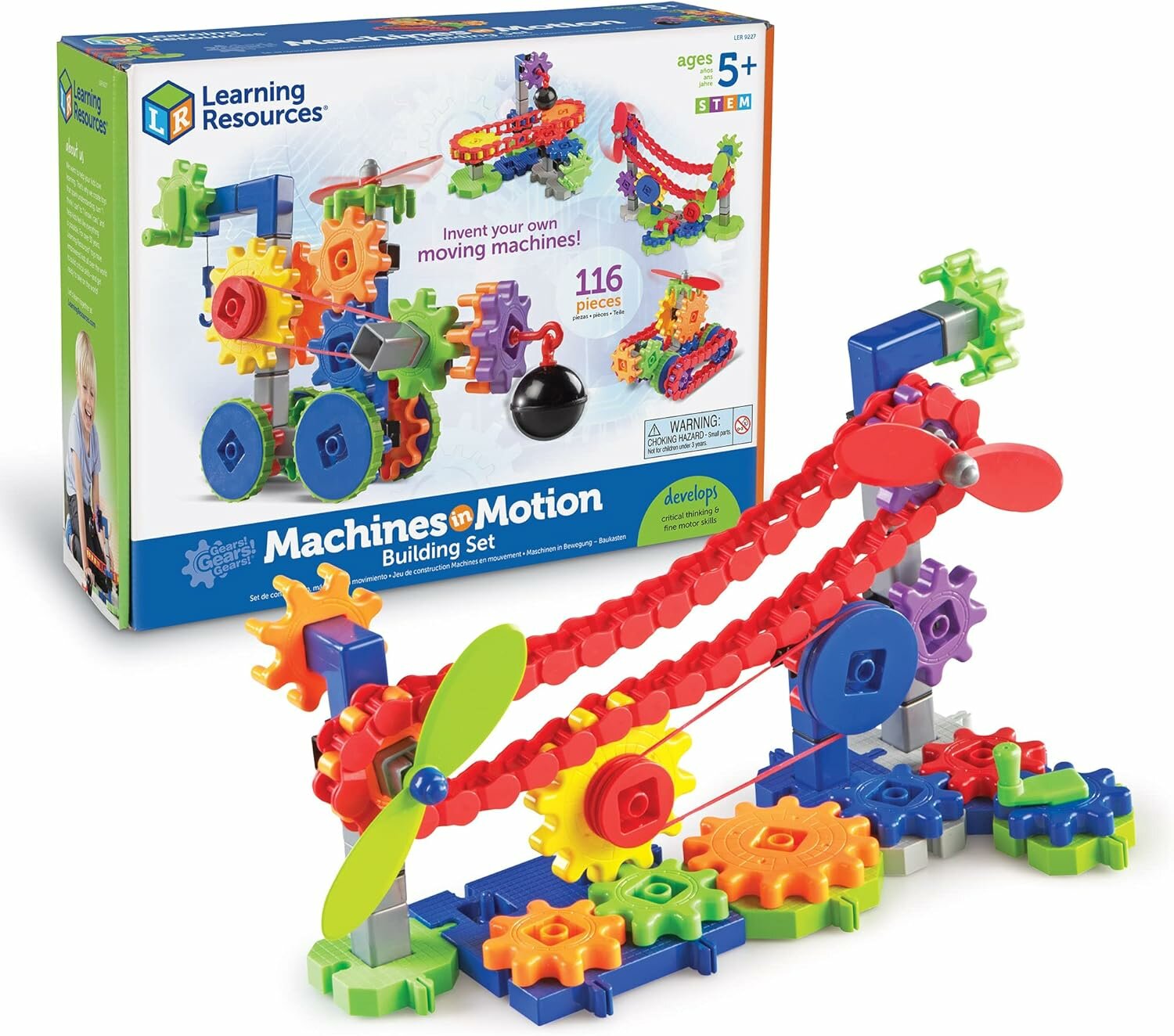 Развивающая игрушка Learning Resources - Конструктор для изучения механики Machines in Motion "Машины в движении", 116 эл. - LER9227