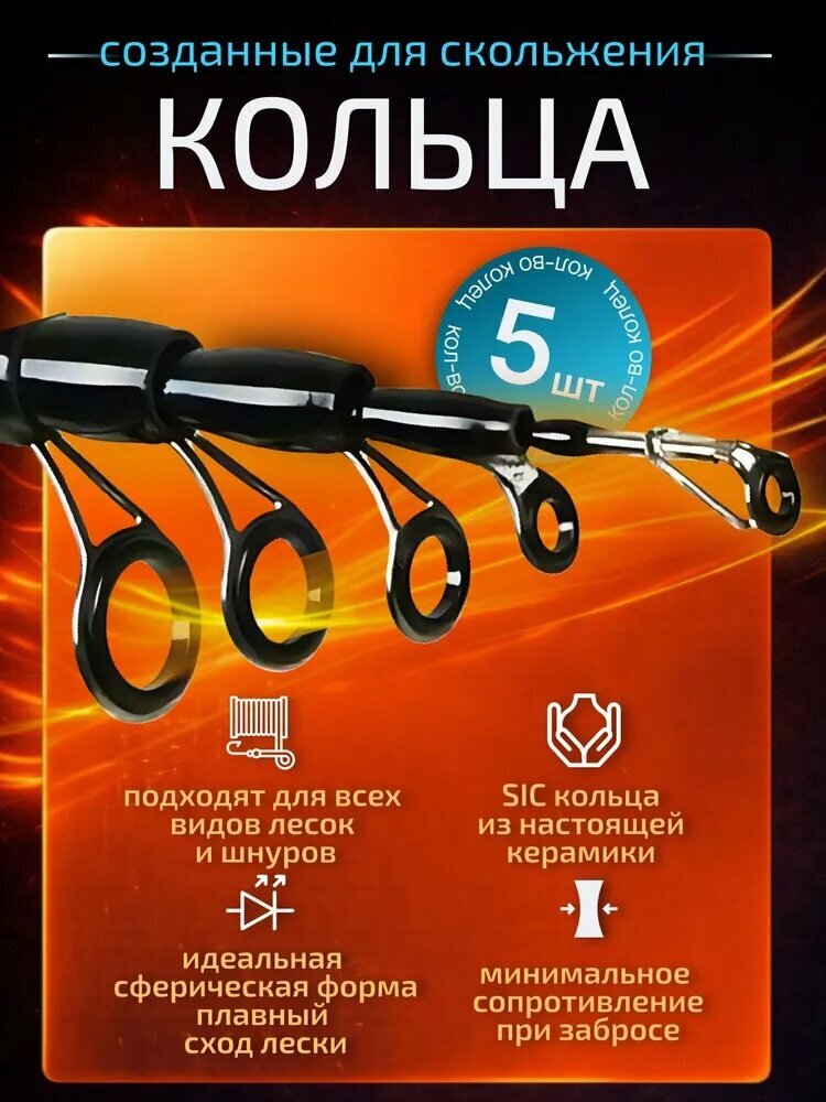 Спиннинг для рыбалки телескопический 5-25 гр 2.4м удилище карбон
