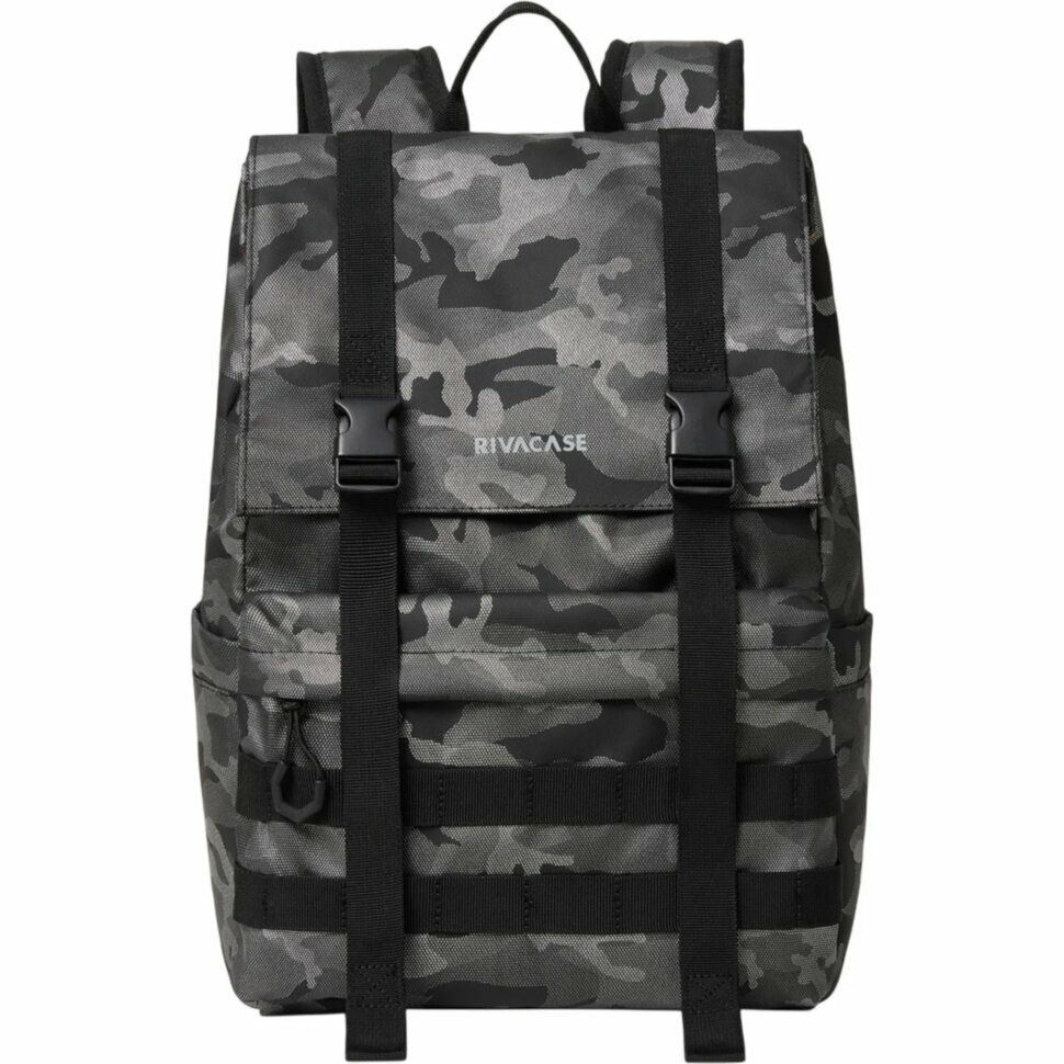 Рюкзак для ноутбука RIVACASE 7621 grey camo Sherwood-ECO Rolltop 15л, 15.6, 2391408