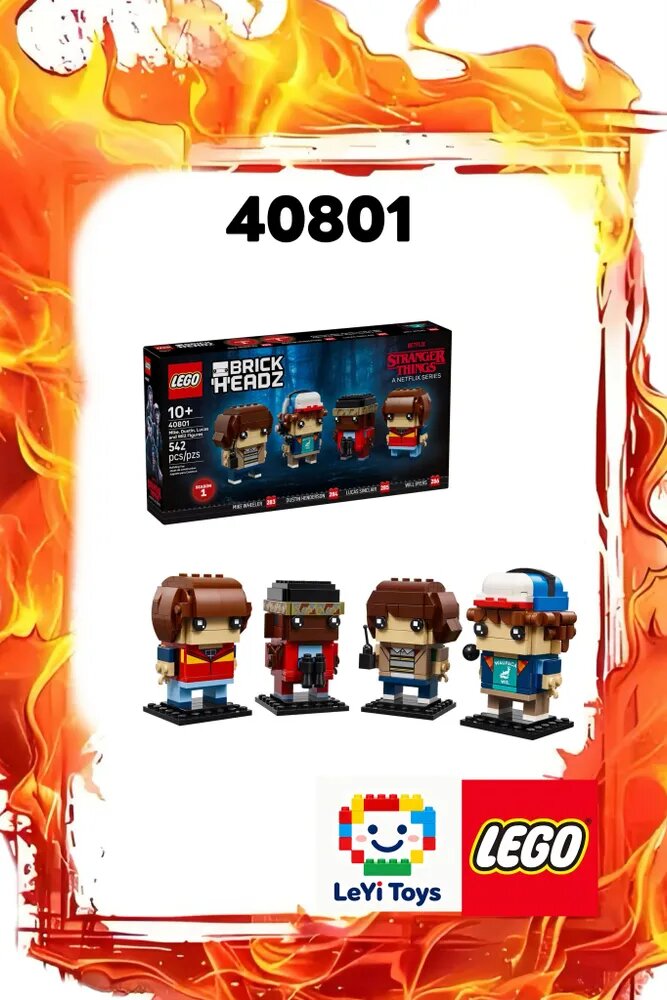 Конструктор LEGO Brick Headz 40801 Майк, Дастин, Лукас и Уилл