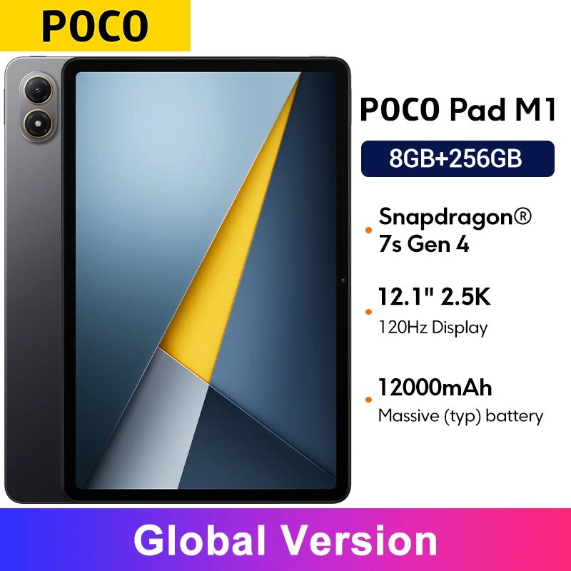 Планшет Poco Pad M1, 12.1", 8/256ГБ, Wi-Fi, Android