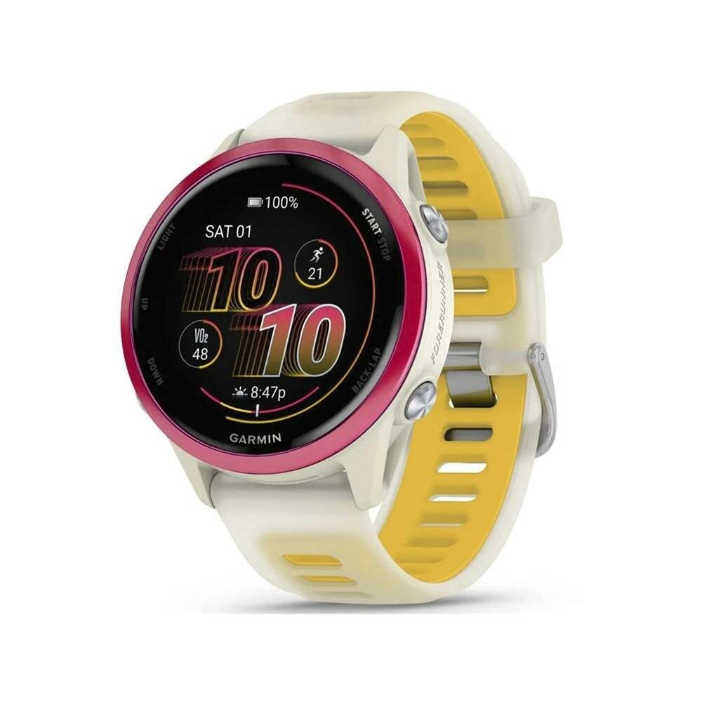 Смарт-часы Garmin Forerunner 570 42мм 1.3 AMOLED корп. белый/розовый рем. белый (010-02970-02)