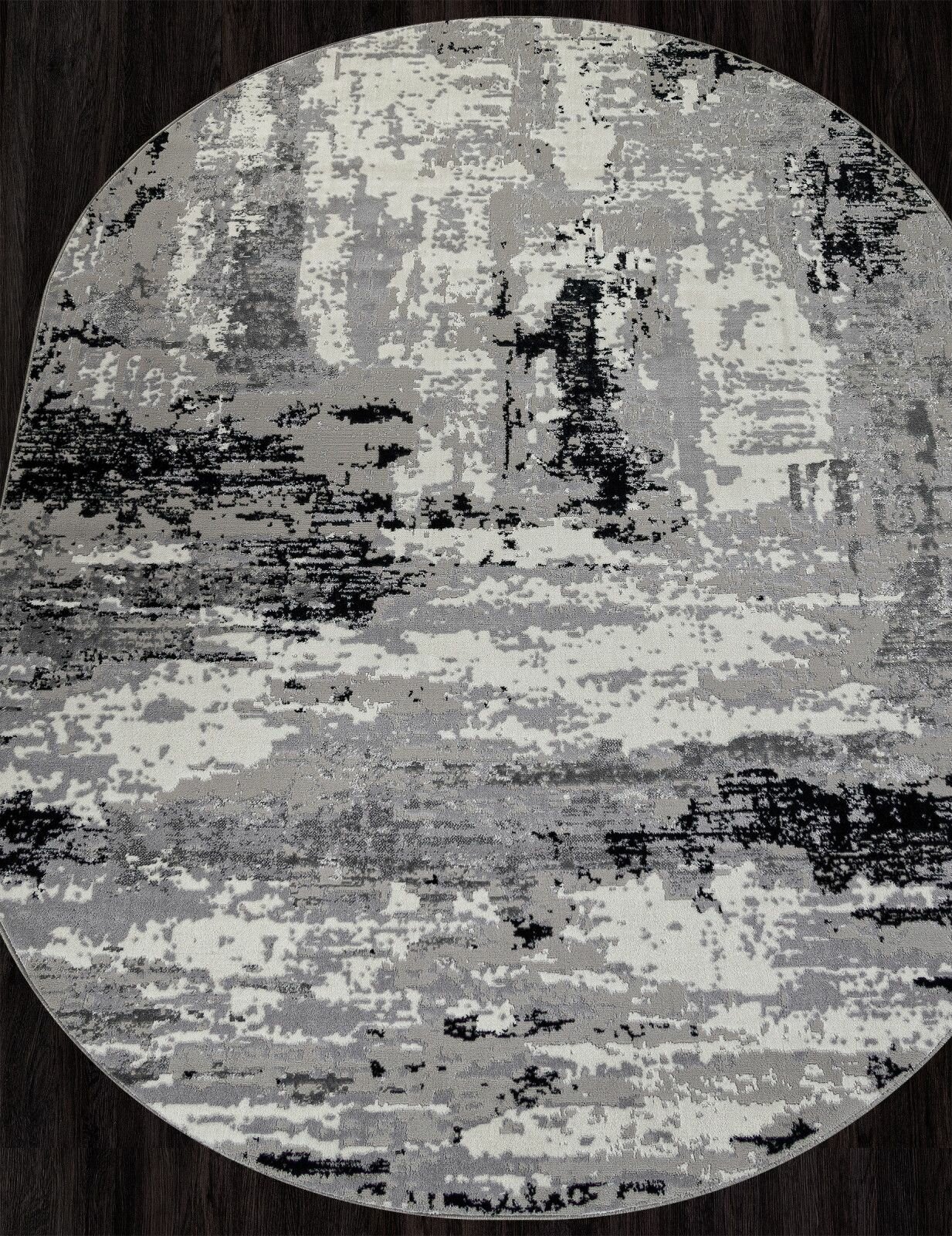 Ковер 2.4x3.4м Современный Овал dark gray