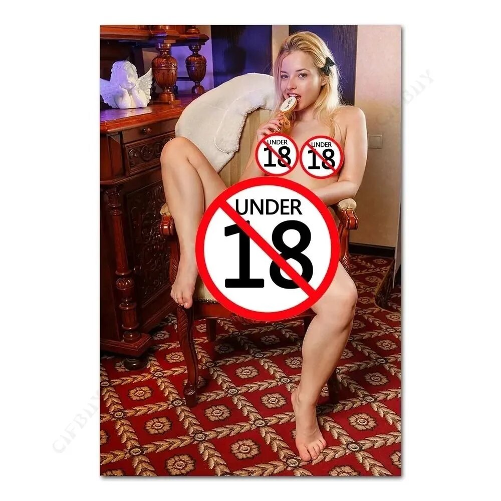 Сексуальная девушка 18+ постер на стену, табличка металлическая 20x30cm