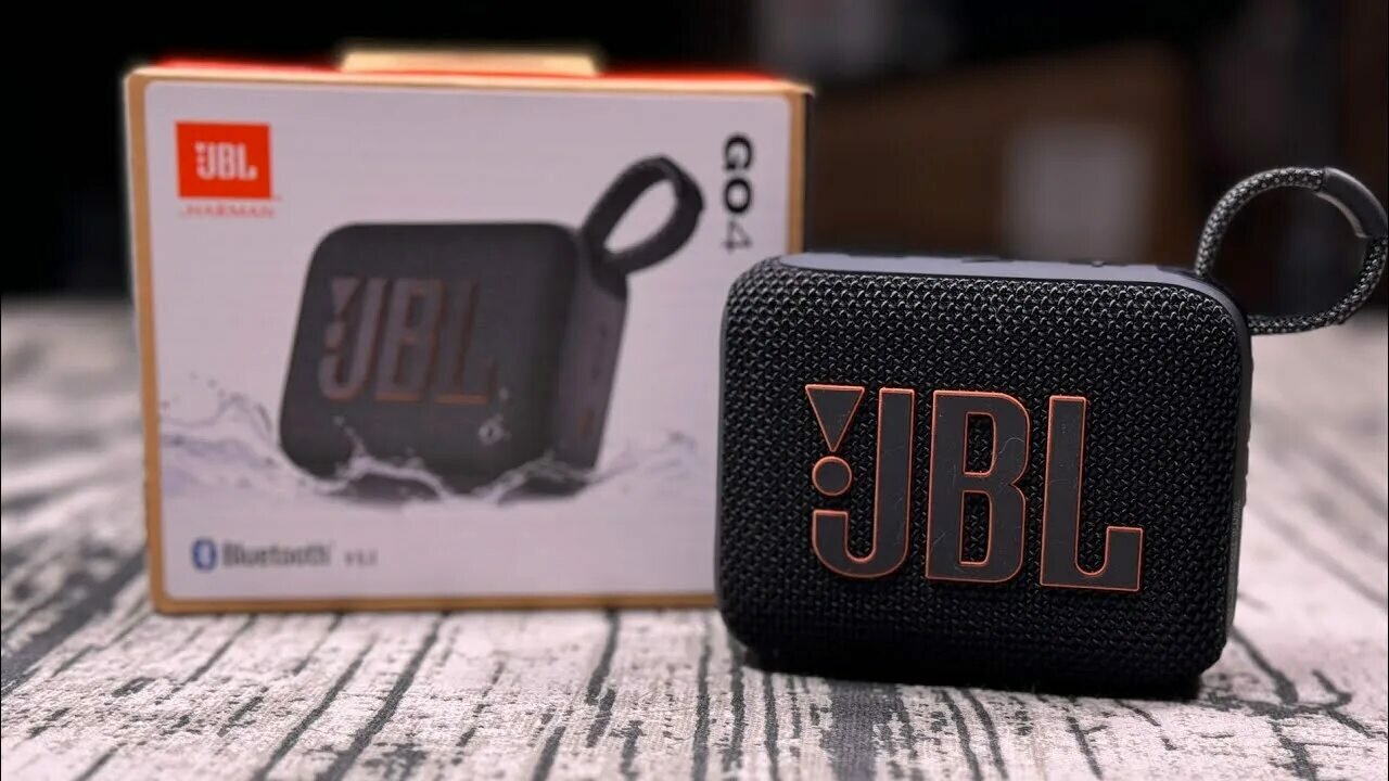 Портативная колонка JBL "GO 4", черная, с ремешком, 7 часов работы, IP67, Bluetooth 5.3