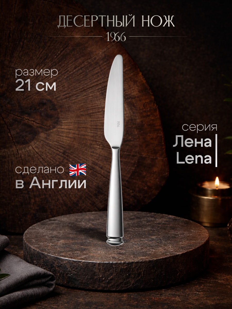 Нож десертный 1966 линия Lena (DJ07110), 21 см, нержавеющая сталь 18/10, серебристый матовый