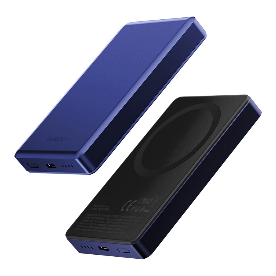Energea АКБ AluPac 10K (сертификация CCC), 10000W, с магнитами MagSafe 15W, USB-C PD20W, Blue