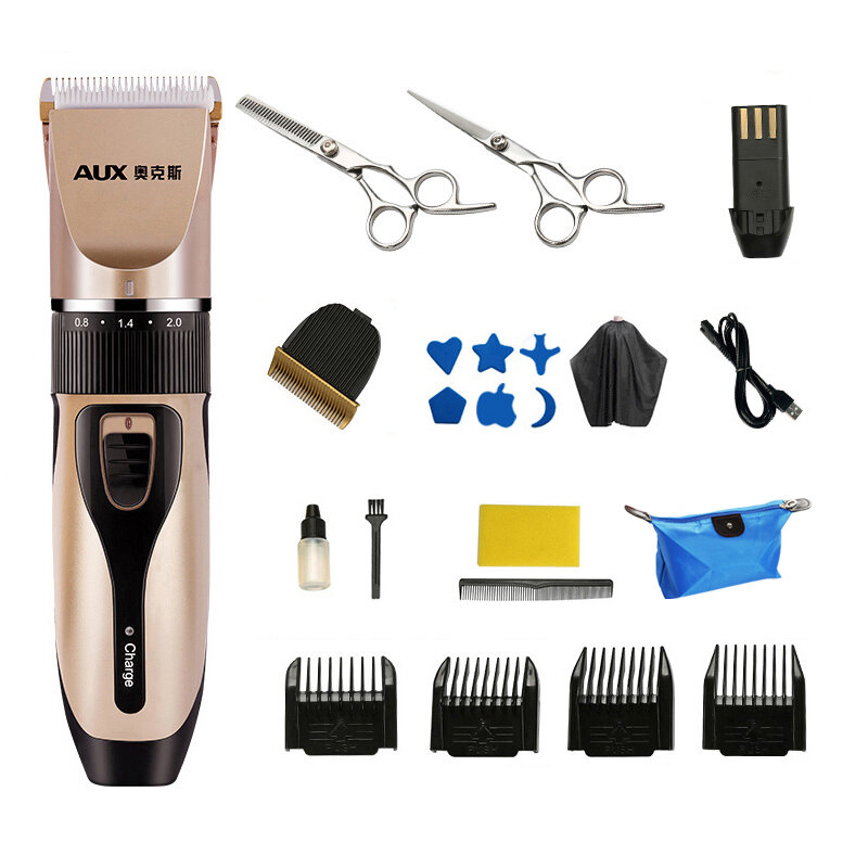 Триммер для волос унисекс AUX 13380444, A5 Gold Package Five (Standard + Steel Scissors + Blade + Battery)