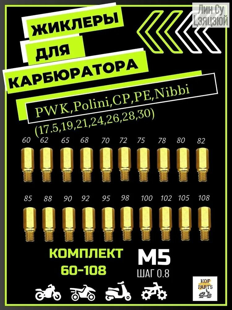 Жиклеры для карбюратора Pwk, Polini CP, Keihin