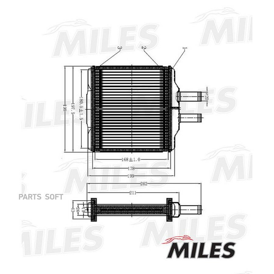 MILES ACHB004 Радиатор отопителя CHEVROLET LANOS ()