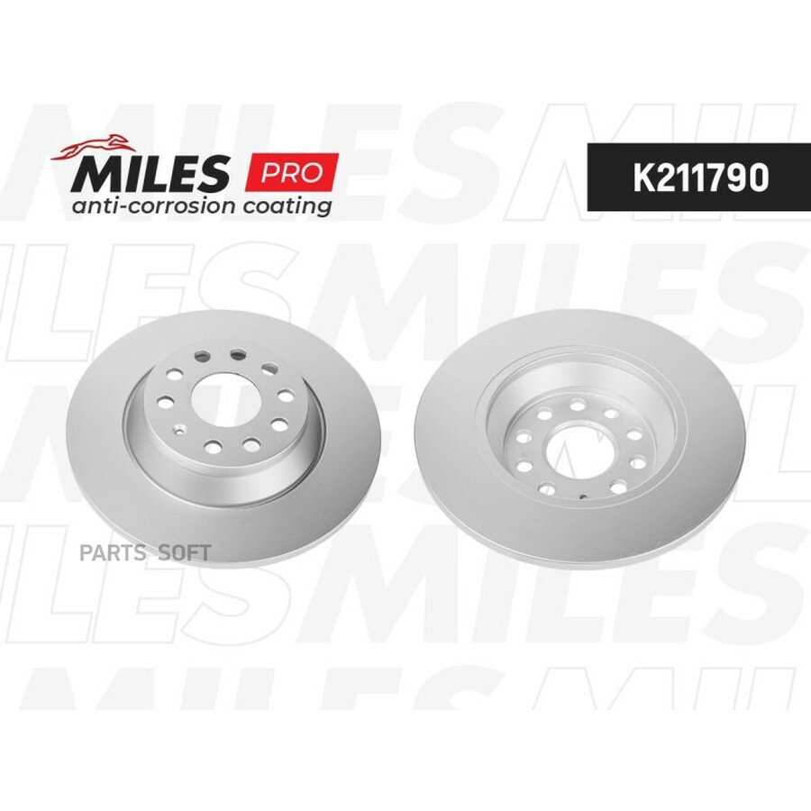 MILES K211790 Диск тормозной AUDI Q3 11-/VW PASSAT 14-/TIGUAN 16- задний D 300мм. ()