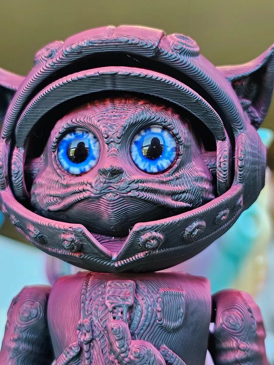 Котёнок космонавт антистресс 3D фигурка подвижная 10 5см