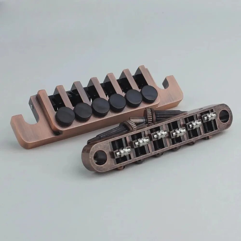 Гитарный бридж Guyker Tune-O-Matic Roller-Style GM005 + винтажный струнодержатель TP6