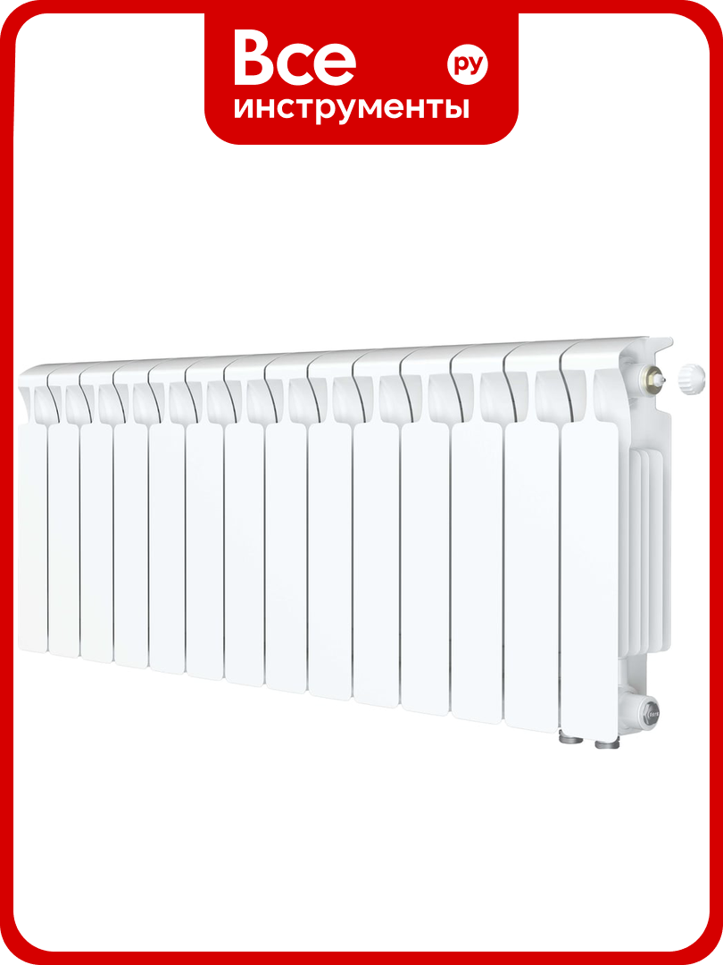 Биметаллический радиатор RIFAR MONOLIT Ventil 350 14 секц. нижн. прав. R-MN-350-14-VR