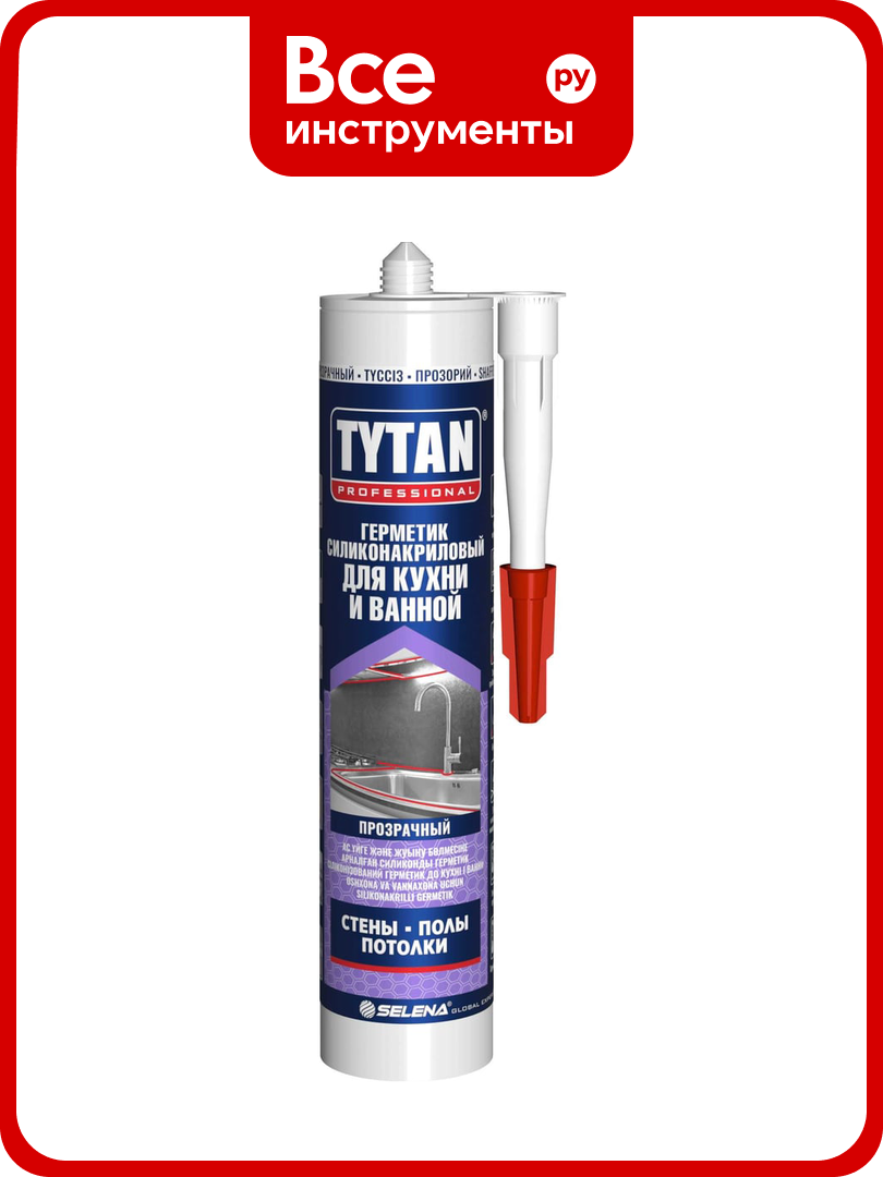 Герметик силиконакриловый для кухни и ванной TYTAN PROFESSIONAL белый,